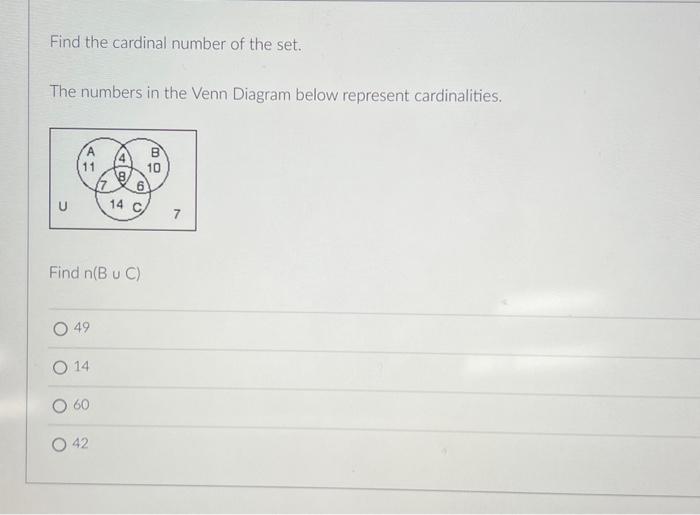 Solved Find the cardinal number of the set. The numbers in | Chegg.com