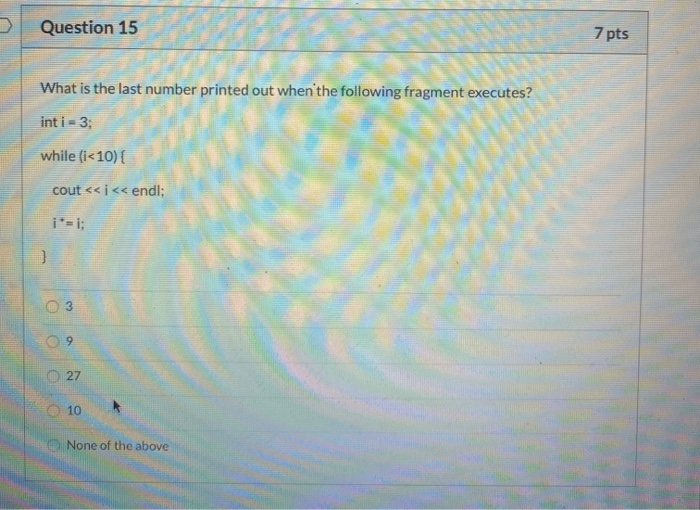 Solved Question 13 What is the last number printed out when | Chegg.com