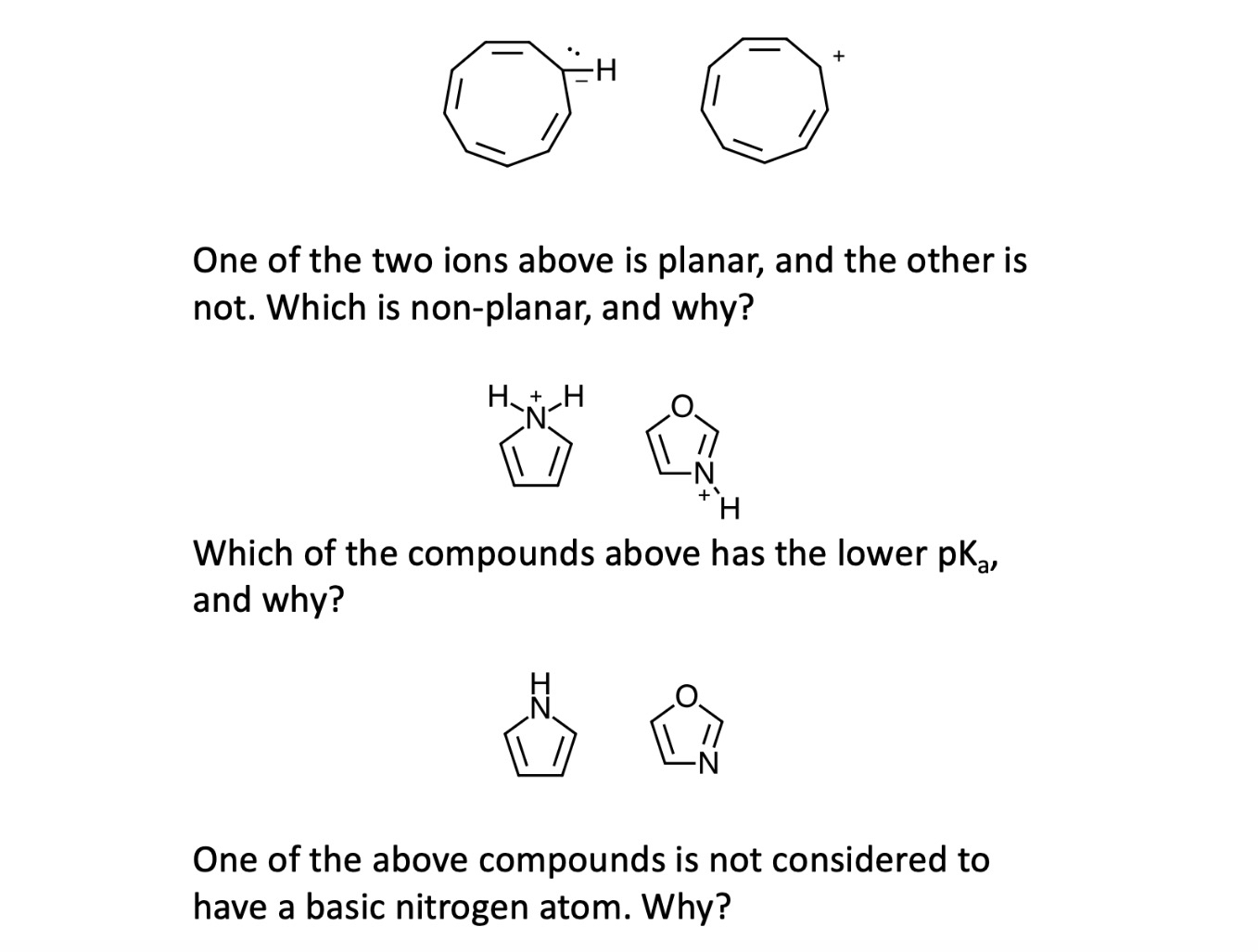 Solved 1. ﻿One of the two ions above is planar, and the | Chegg.com