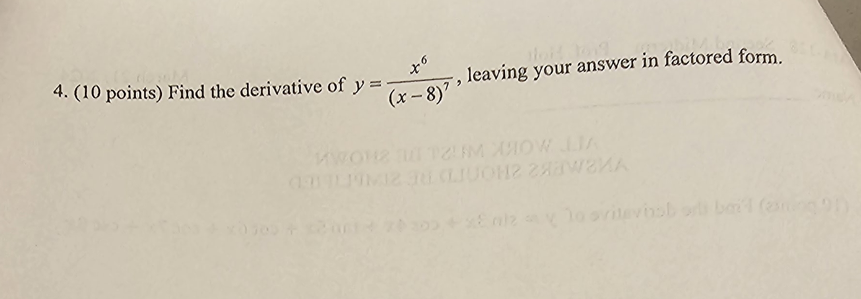 Solved Find the derivative of y=x6(x-8)7, ﻿leaving your | Chegg.com