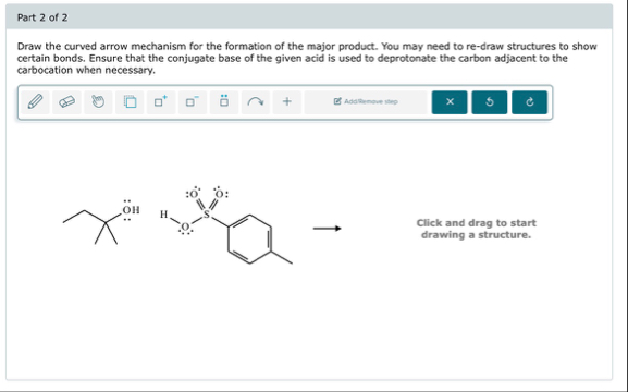 Solved Part 2 ﻿of 2Draw the curved arrow mechanism for the | Chegg.com