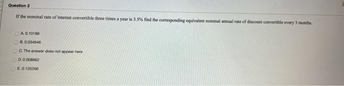 Solved Question 3 If the nominal rate of interest | Chegg.com