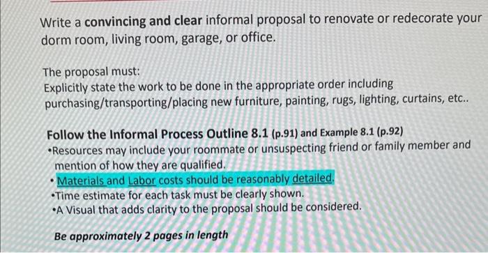 Write a convincing and clear informal proposal to | Chegg.com