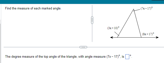 Solved Find the measure of each marked angle.The degree | Chegg.com