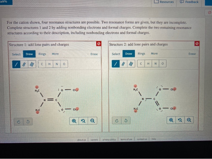 Solved laN% Resources Feedback For the cation shown, four | Chegg.com