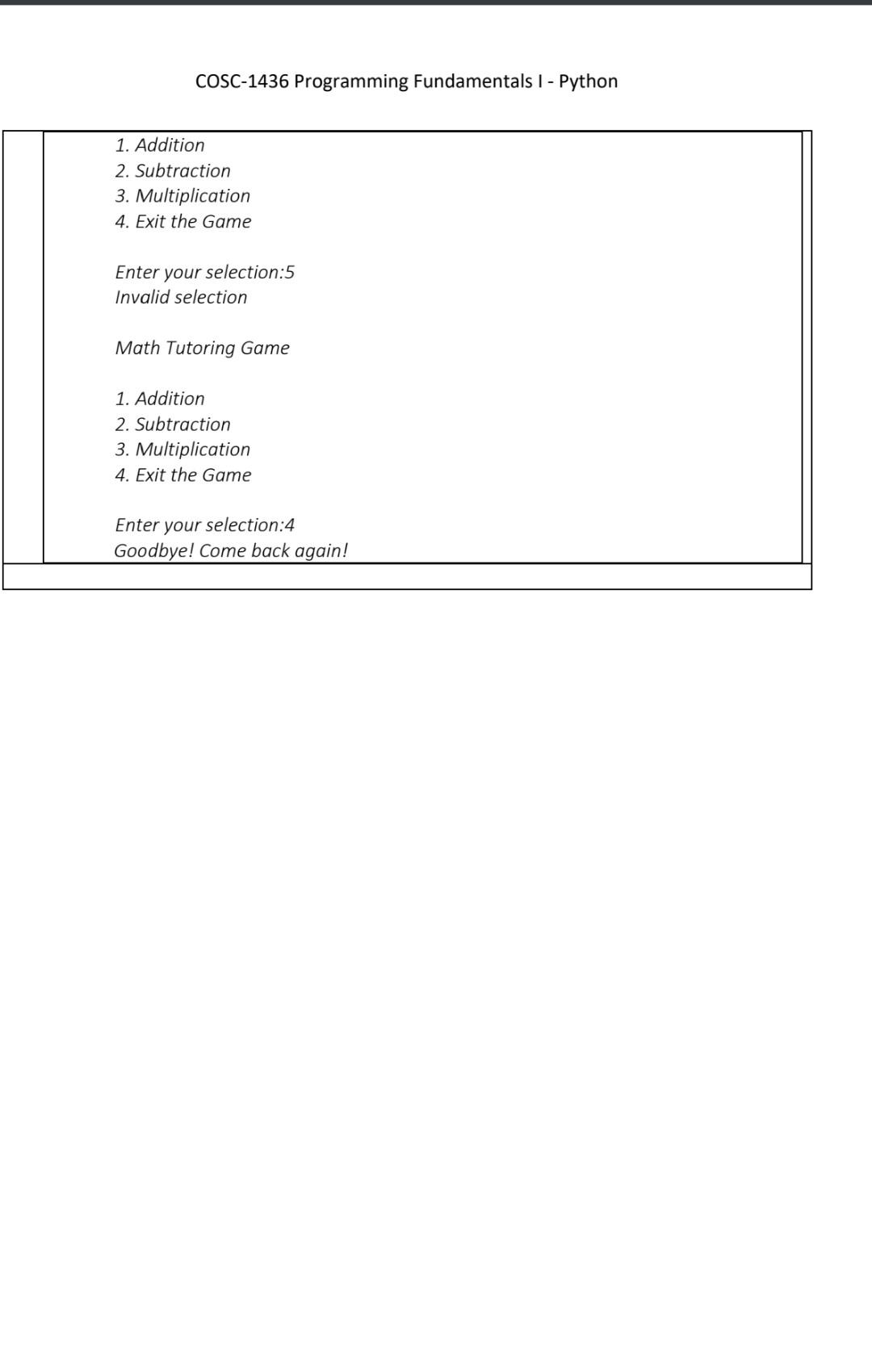 Solved Purpose Python Looping And Format Output