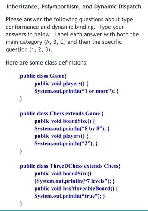 Solved Inheritance, Polymporhism, and Dynamic Dispatch | Chegg.com