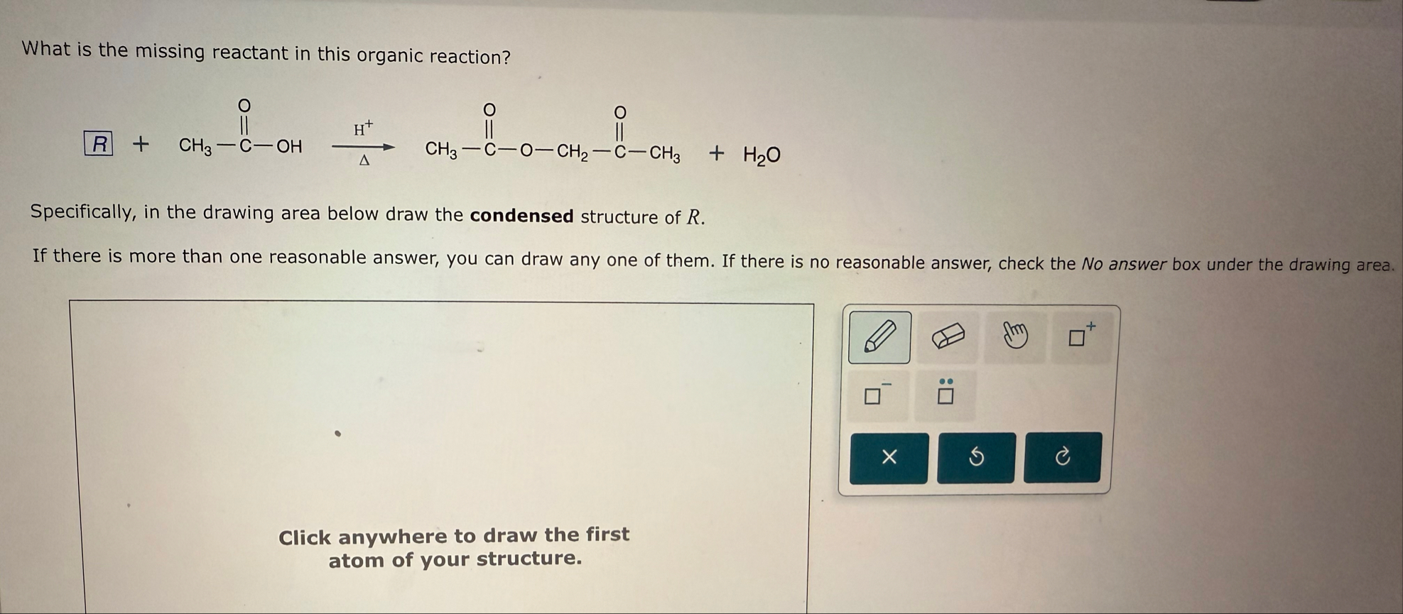 Solved What is the missing reactant in this organic reaction | Chegg.com