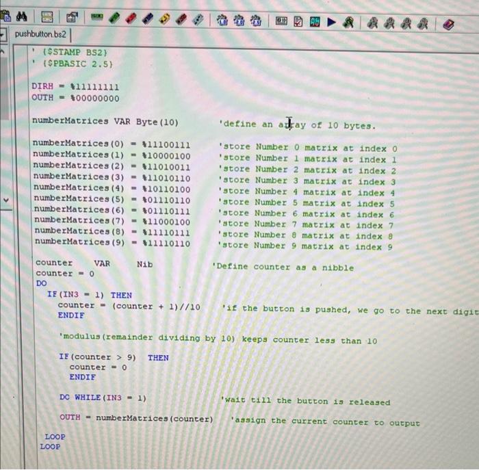 Solved Hello Bellow Is A Code For A Basic Stamp Homework 