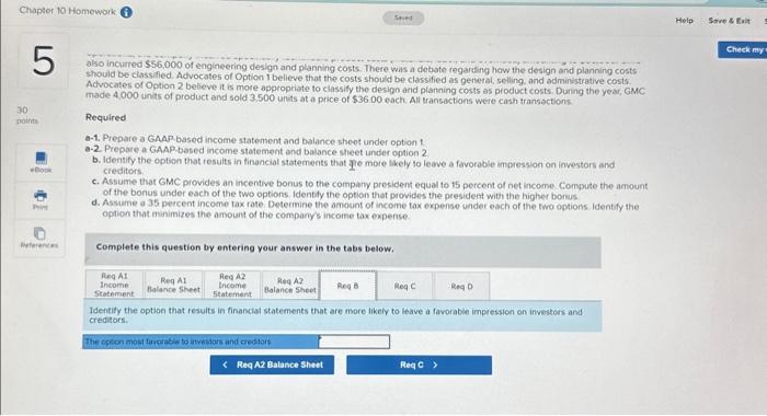 Solved Chapter 10 Homework 5 30 points eBook Print O | Chegg.com