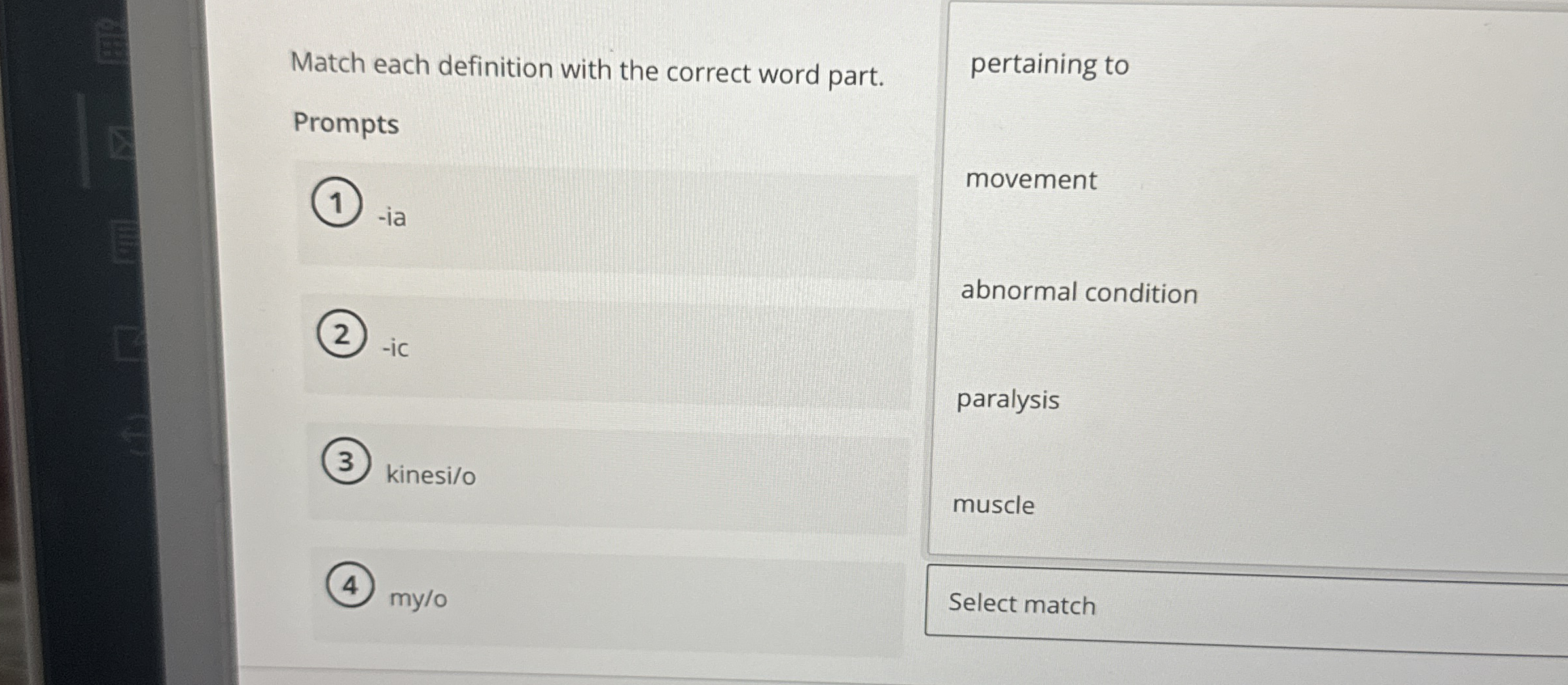 Solved Match each definition with the correct word | Chegg.com