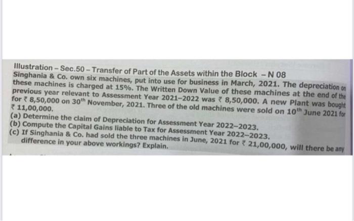 Solved Illustration - Sec.50 - Transfer of Part of the | Chegg.com