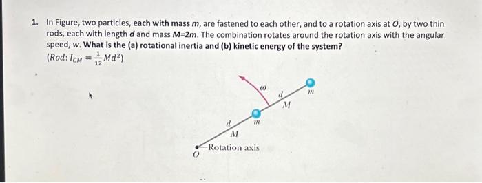 Solved 1. In Figure, two particles, each with mass m, are | Chegg.com