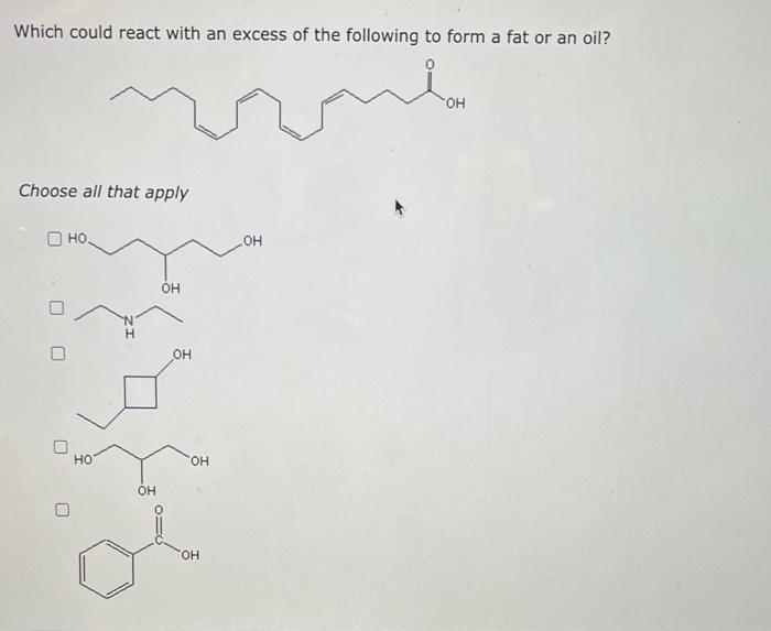 Solved Which could react with an excess of the following to | Chegg.com