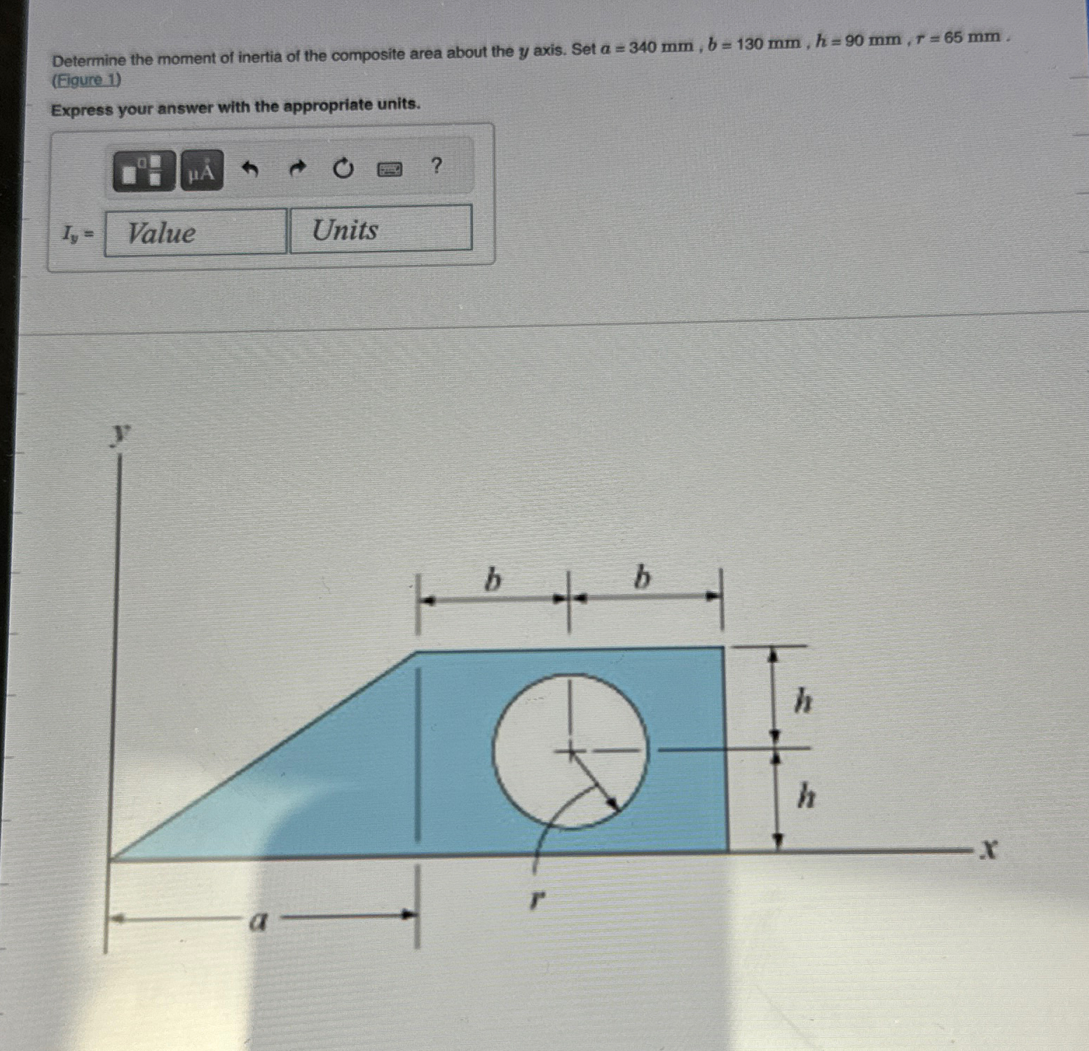 Solved Determine the moment of inertia of the composite area | Chegg.com