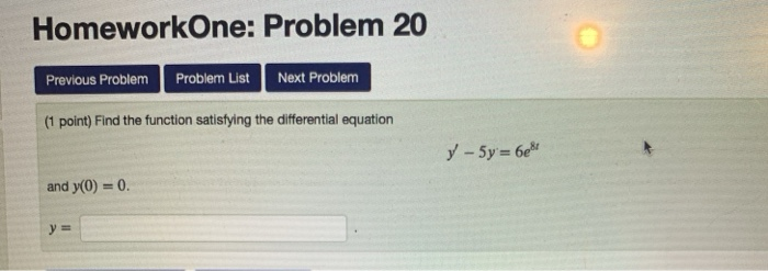 Solved HomeworkOne: Problem 20 Previous Problem Problem List | Chegg.com