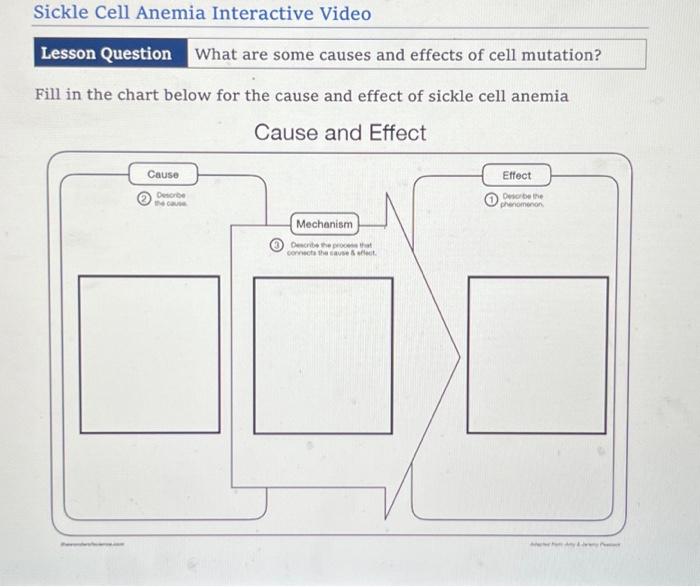 Solved Sickle Cell Anemia Interactive Video Lesson Question | Chegg.com