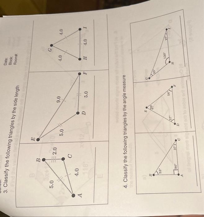 Solved 3. Classify the following triangles by the side | Chegg.com