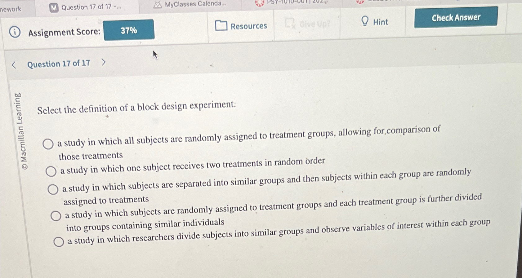 Solved Assignment Score:ResourcesHintQuestion 17 ﻿of | Chegg.com