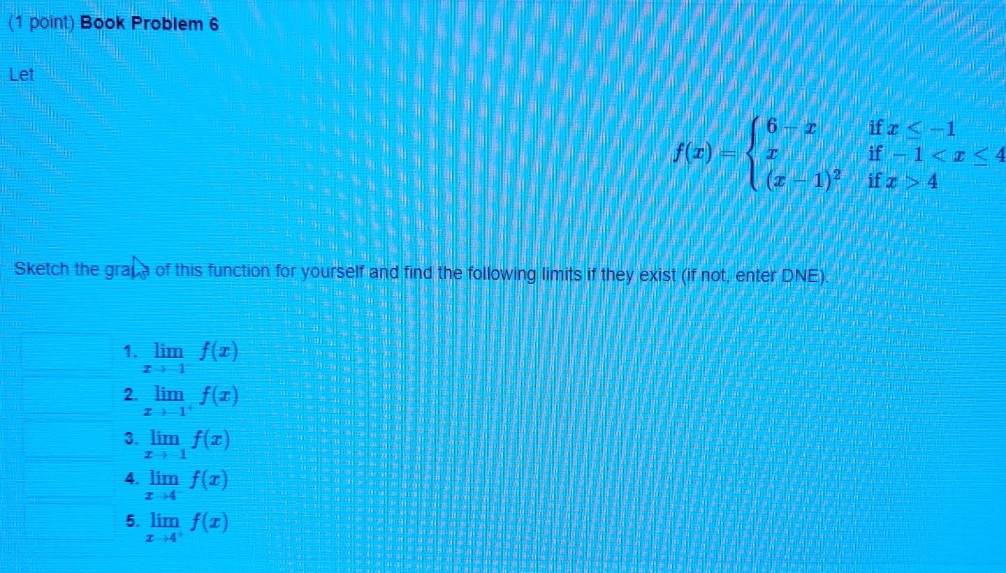 Solved (1 point) Book Problem 6 Let 6 if I