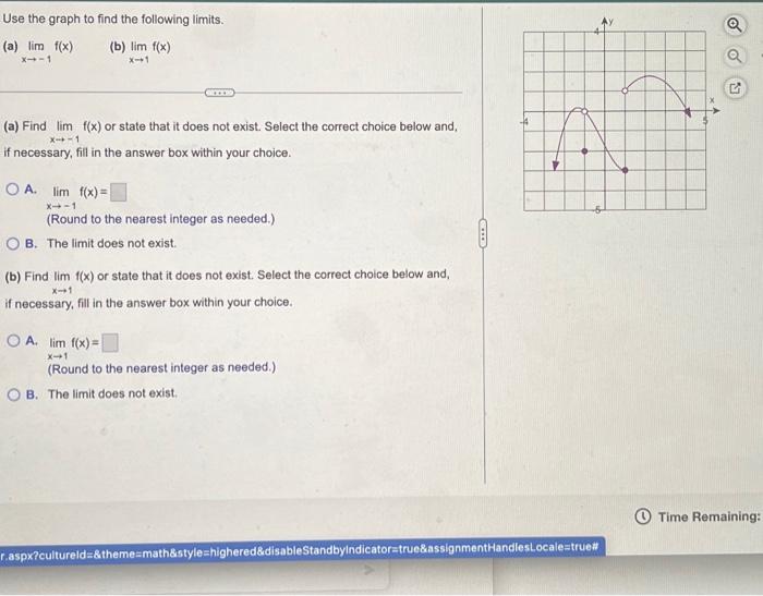 Use the graph to find the following limits. (a) | Chegg.com
