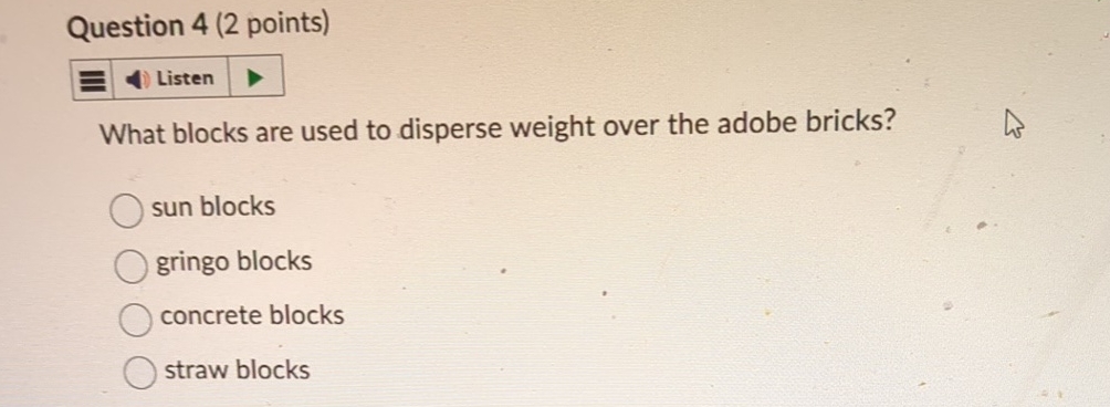 Solved Question 4 (2 ﻿points)What blocks are used to | Chegg.com