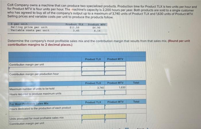 Solved Colt Company owns a machine that can produce two | Chegg.com