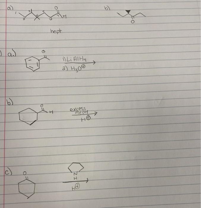 Solved hept 1) Li Ally २) HOG । O excess MICOH ने IC) O H → | Chegg.com