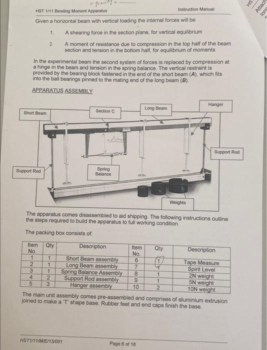Solved BENDING MOMENT APPARATUS INTRODUCTION A length of | Chegg.com