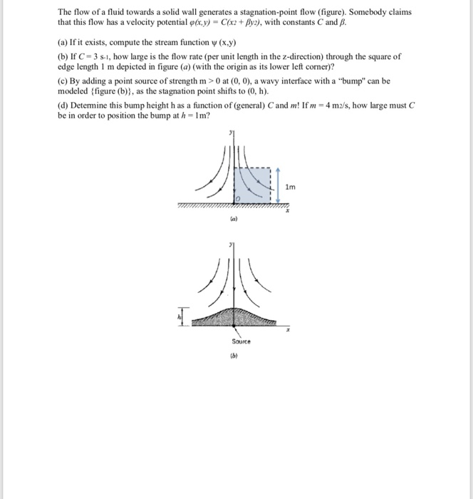 Solved The flow of a fluid towards a solid wall generates a | Chegg.com
