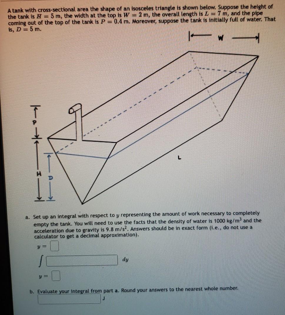 Solved A tank with cross-sectional area the shape of an | Chegg.com