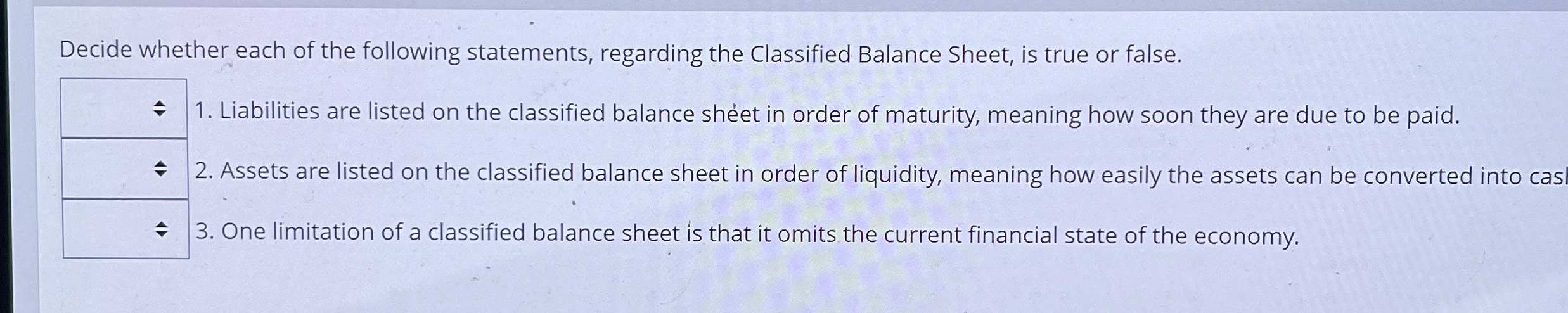 Solved Decide whether each of the following statements, | Chegg.com