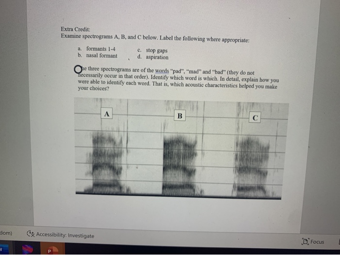 Extra Credit: Examine spectrograms A, B, and below. | Chegg.com
