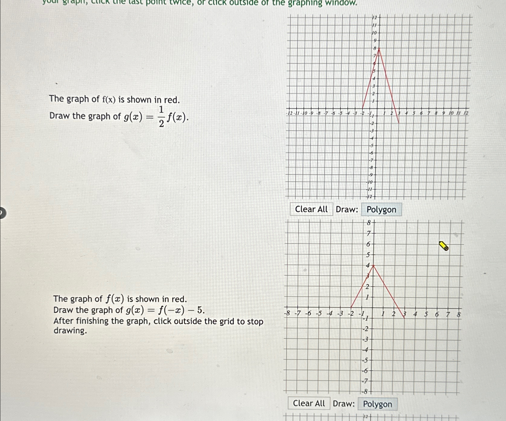 Solved The graph of f(x) ﻿is shown in red.Draw the graph of | Chegg.com