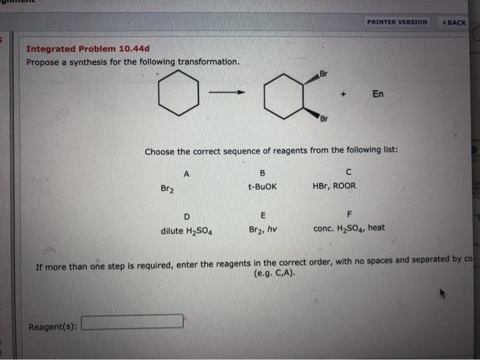 Solved PRINTER VERSION 4 BACK Integrated Problem 10.44d | Chegg.com