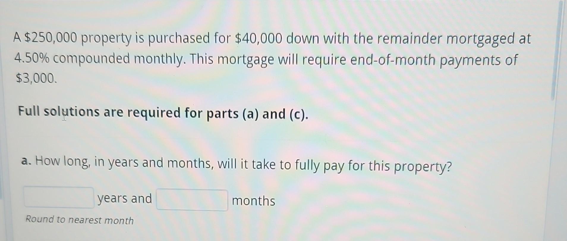 Solved \r\nb. Create a partial amortization schedule, | Chegg.com