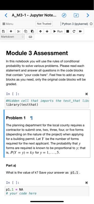 Solved Module 3 Assessment In this notebook you will use the | Chegg.com