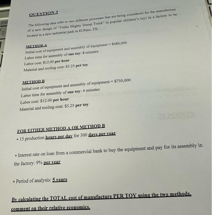 Solved OUESTION 3 The following data refer to two different | Chegg.com
