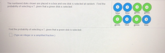 Solved The numbered disks shown are placed in a box and one | Chegg.com