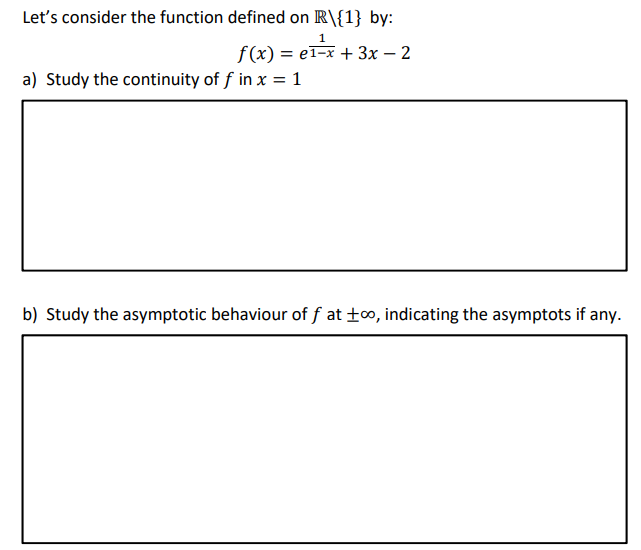 Solved Let's consider the function defined on R??{1} | Chegg.com