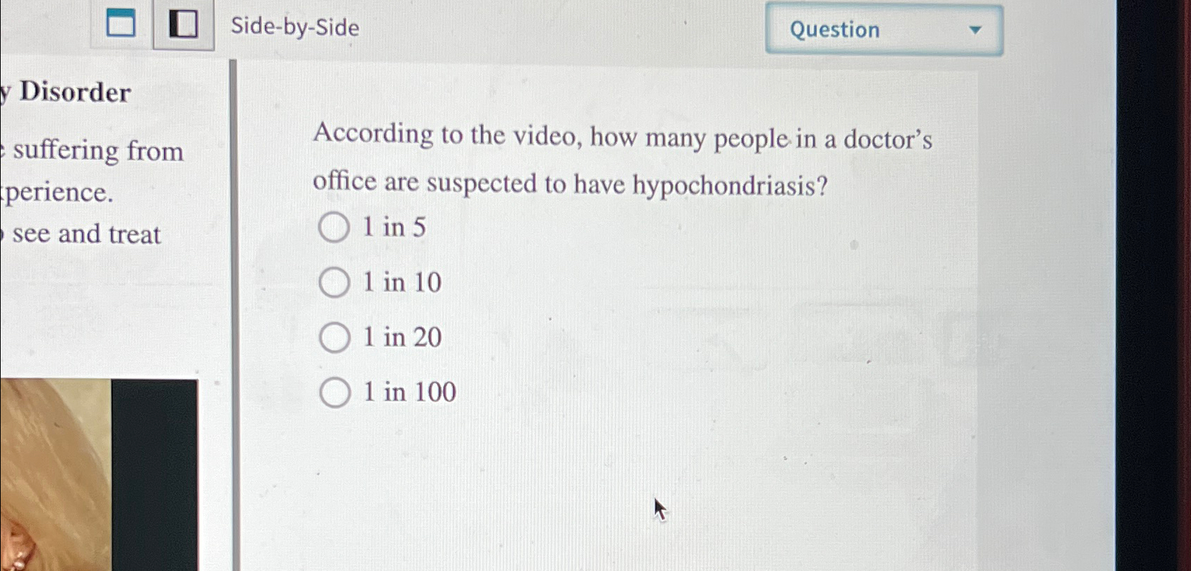 Solved Side-by-SideDisordersuffering fromAccording to the | Chegg.com
