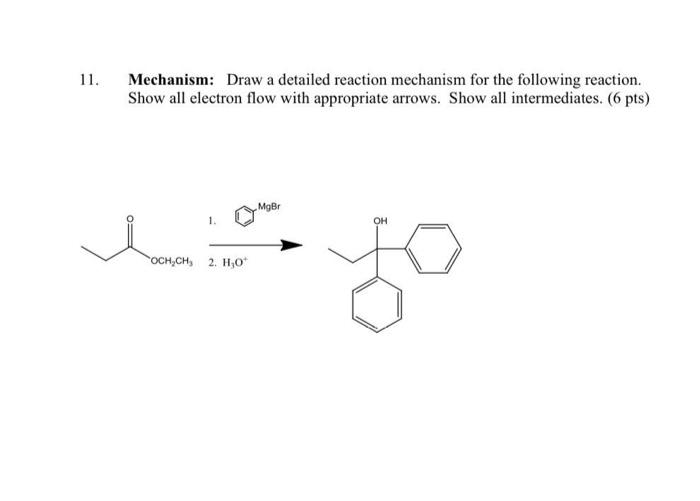 Solved 11. Mechanism: Draw a detailed reaction mechanism for | Chegg.com