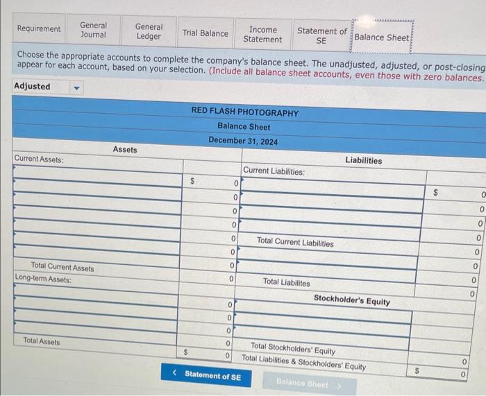 Solved On January 1, 2024, Red Flash Photography had the | Chegg.com