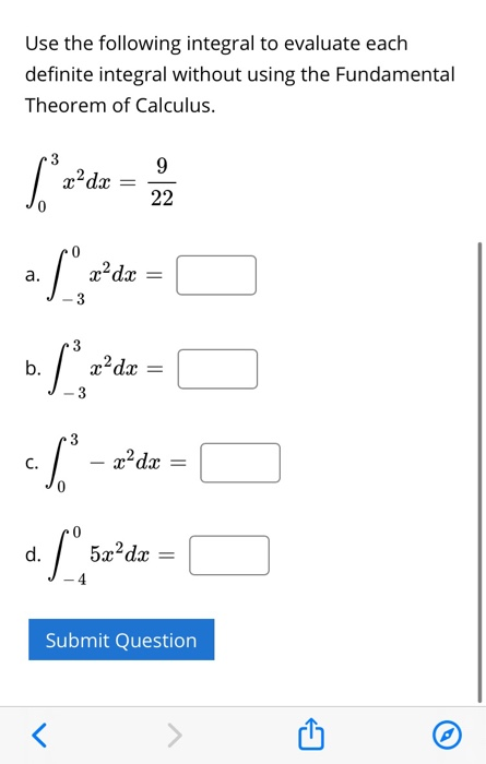 Solved Use the following integral to evaluate each definite | Chegg.com