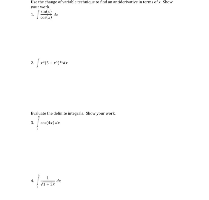 Solved Use the change of variable technique to find an | Chegg.com
