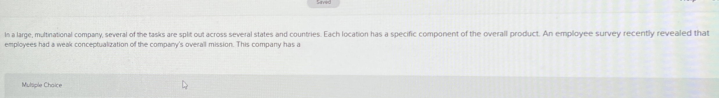 Solved In a large, multinational company, several of the | Chegg.com