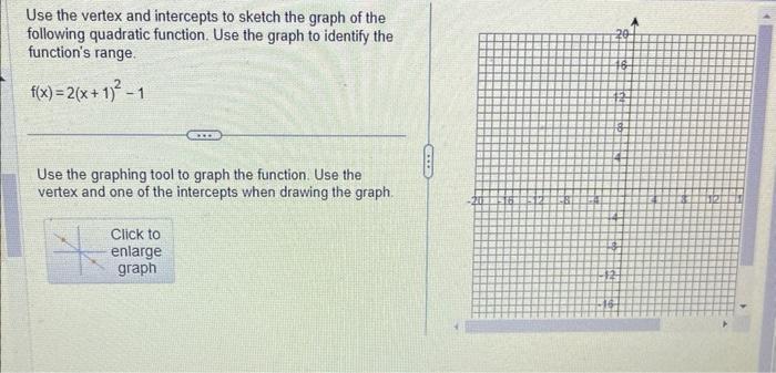 Solved Use the vertex and intercepts to sketch the graph of | Chegg.com