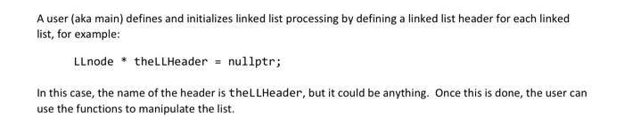 Solved Create a struct (or a class) describing a linked list | Chegg.com