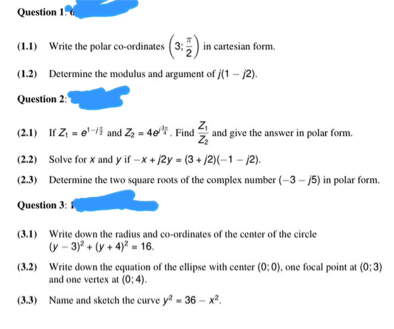 Solved Question 1.8(1.1) ﻿Write the polar co-ordinates | Chegg.com