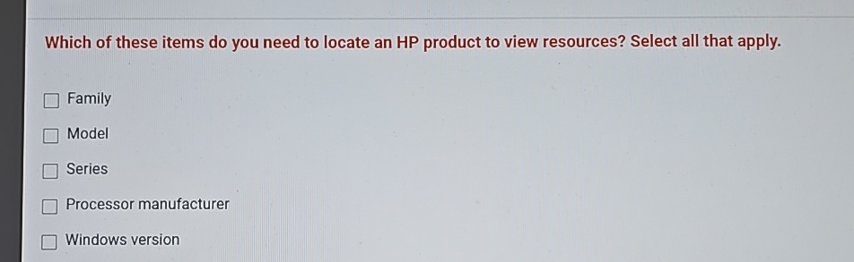 Solved Which of these items do you need to locate an HP | Chegg.com